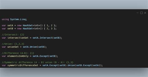 C Set Operations With Linq Makolyte
