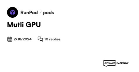 Mutli Gpu Runpod