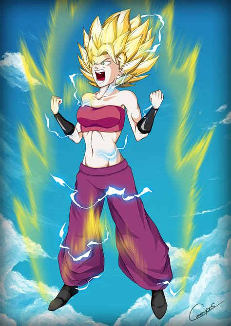 Caulifla Super Saiyan 2 Powerup By Czarpos On Deviantart