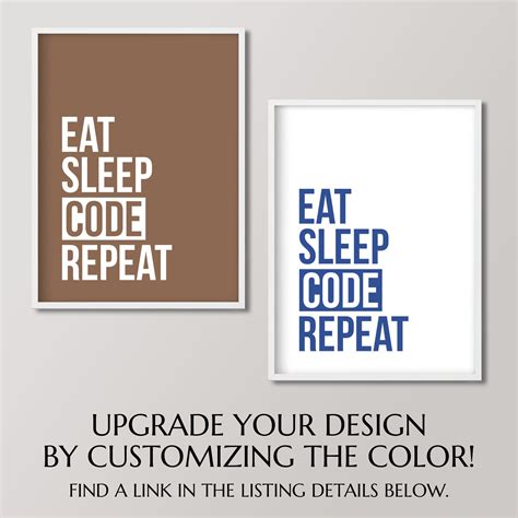 Eat Sleep Code Repeat Poster Computer Lab Décor Programmer Etsy