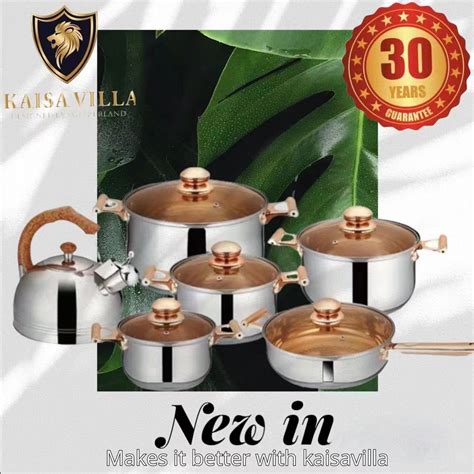 Kaisa Villa Stainless Steel Original Cookware Set With Whistling Kettle Pcs Kv