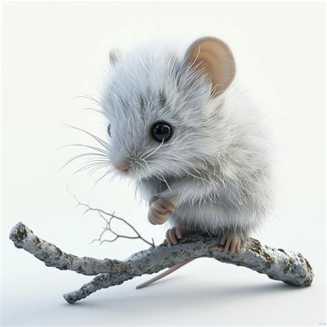 Premium Photo There Is A Small White Mouse Sitting On A Branch