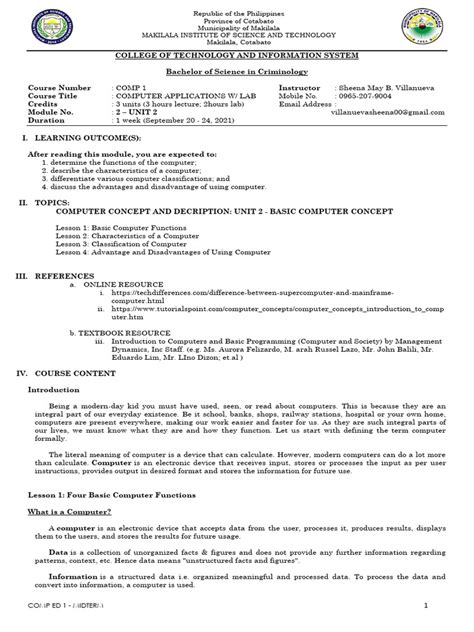 Comp 1 Module 2 Unit 2 Week 4 Pdf