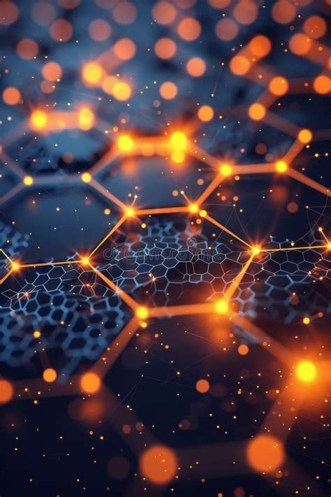 Abstract Representation Of Interconnected Hexagons With Glowing