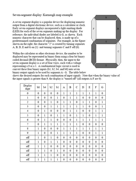 Seven Segment Display Exercise Pdf