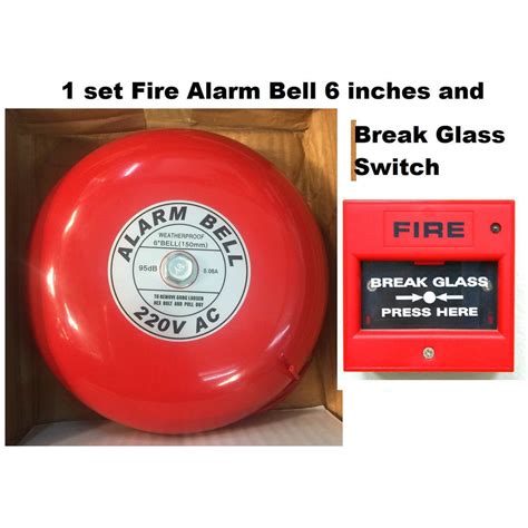 Fire Alarm System Set Fire Alarm Bell 6 Inches Diameter 220v With Brea
