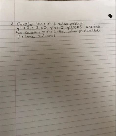 Solved Consider The Initial Value Problem
