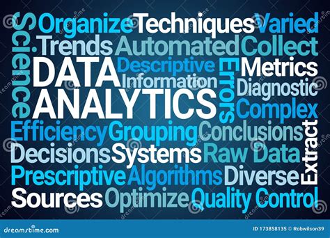 Data Analytics Word Cloud Stock Illustration Illustration Of