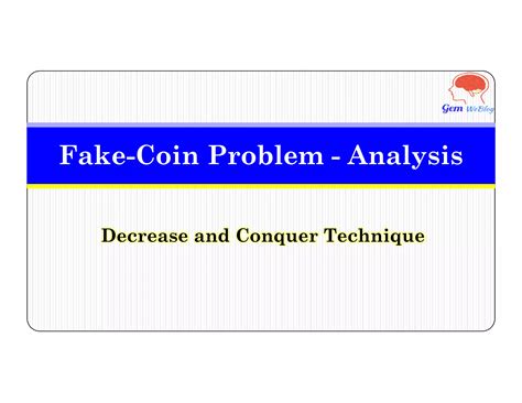 Fake Coin Problemanalysis Pdf