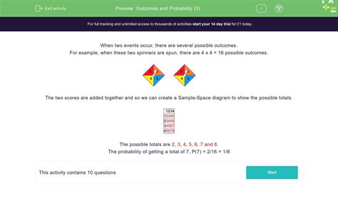 Outcomes And Probability 3 Worksheet Edplace