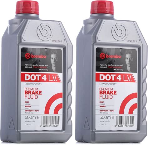 Brembo L 04 205 Liquido Freno Dot4 Lv Confezione Da 2 Amazonit