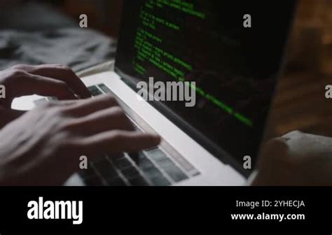 Close Up View Of Hands Of Unrecognisable Male Programmer Coding On