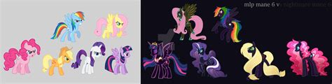 Mlp Mane 6 Vs Nightmare Mane 6 By Sarahlovesmlp On Deviantart