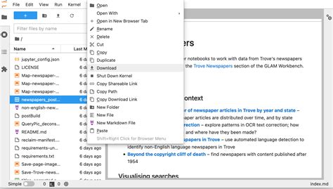 Running Jupyternotebooks Glam Workbench