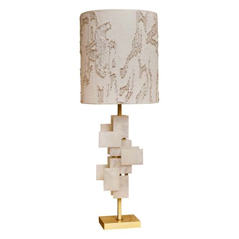 Glustin Luminaires Alabaster Monolith Faceted Table Lamps For Sale At