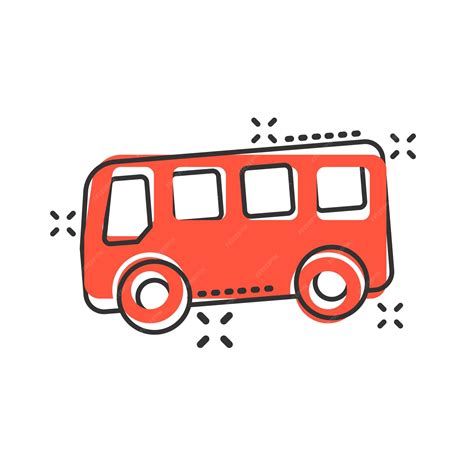 Icono De Autobús Escolar En Estilo Cómic Ilustración De Dibujos