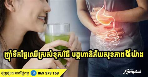 ផ្ដាំតៗគ្នាផង ញ៉ាំទឹកផ្លែឈើស្រស់ ខុស វិធី នឹងបង្កឱ្យមាន ហានិភ័យ សុខភាព ៥ យ៉ាង ដែល អ្នក រាល់