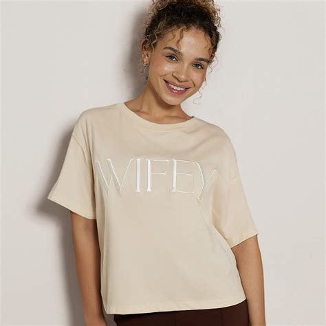 Embroidered Wifey T Shirt Oversized Honeymoon Tee Miss To Mrs