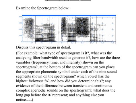 Examine The Spectrogram Below E Discuss This Chegg Com