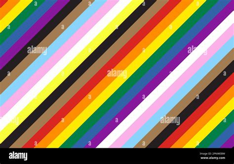 Modern Progress Pride Flag Abstract Background With Black And Brown Stripes Vector