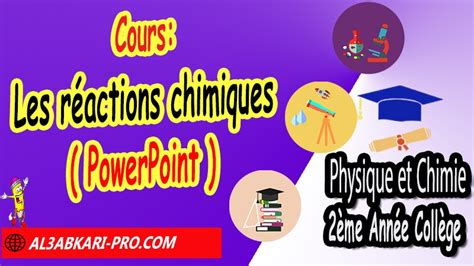 Cours N°2 Les Réactions Chimiques En Format Powerpoint Physique Et Chimie 2ème Année Collège