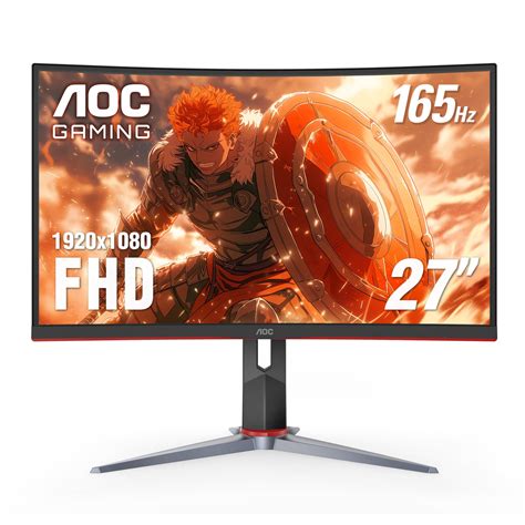 AOC C27G2 27 Curved Frameless Ultra Fast Gaming Monitor FHD 1080p 1ms 165Hz FreeSync 2X