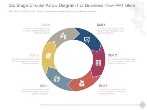 Six Stage Circular Arrow Diagram For Business Flow Ppt PowerPoint