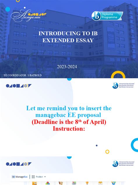 Ib Ee Plan Year1 Ppt 2 Proposal First Meeting Preparation Pdf