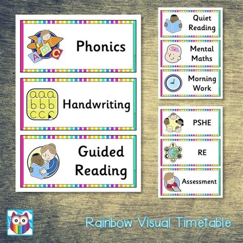 Rainbow Visual Timetable Primary Classroom Resources
