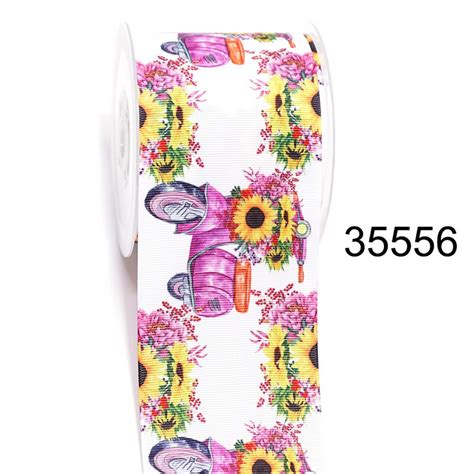 Badu Bg Направи си сам анимационна лента Grosgrain с отпечатани цветя за занаятчийски