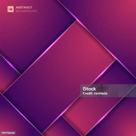추상 핑크와 보라색 색상 기하학적 중첩 레이어 배경 조명 0명에 대한 스톡 벡터 아트 및 기타 이미지 0명 3차원 형태 가리기 Istock