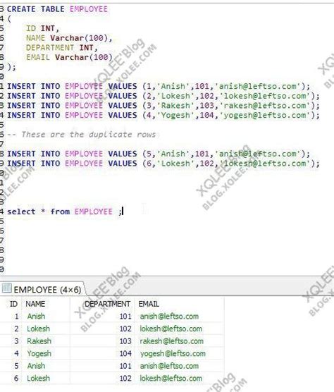 SQL 删除某字段重复行不使用临时表 适用Mysql sqlserver等 XQLEE Blog