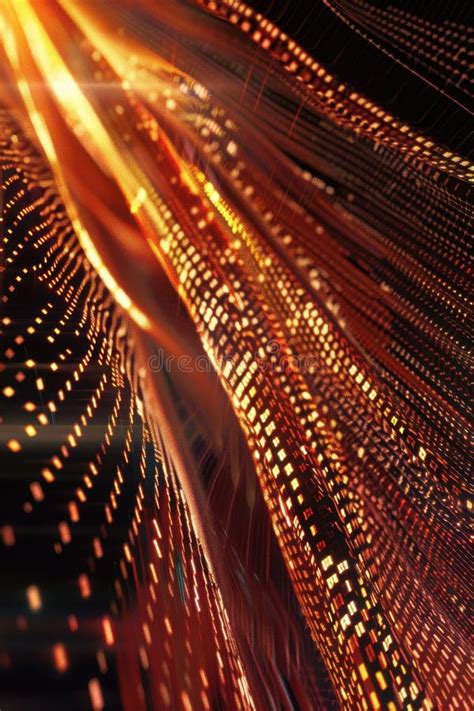 Abstract High Tech Background With Glowing Data Streams And Hexagonal Patterns For Digital