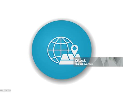 여행 라운드 아이콘입니다 위치 핀 아이콘이 있는 세계 및지도 내비게이션 기호 관광 디자인에 대 한 벡터 일러스트 레이 션 개념에 대한 스톡 벡터 아트 및 기타 이미지