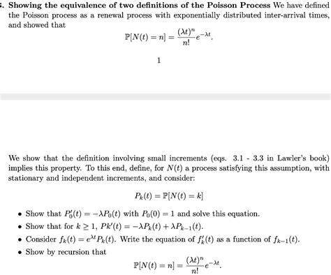 solved showing the equivalence of two definitions of the poisson