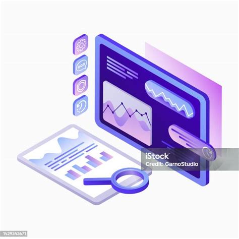 데이터 분석 일러스트레이션을 위한 시스템 데이터 분석 다이어그램 흰색 템플릿 가상현실에 대한 스톡 벡터 아트 및 기타 이미지 가상현실 개념 개발 Istock