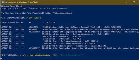 How To Hide Windows Updates Using Powershell In Windows 10