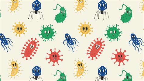 Cute Cartoon Bacteria Virus Character Old Animation Loop Background