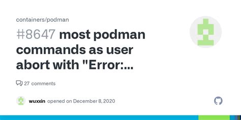 most podman commands as user abort with error cannot re exec process