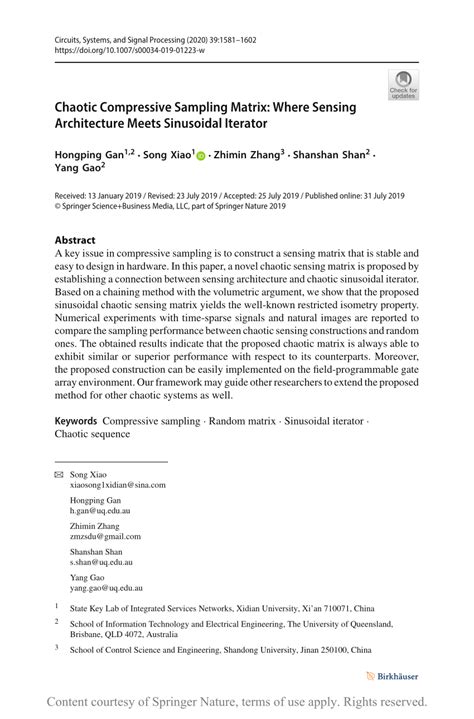 Chaotic Compressive Sampling Matrix Where Sensing Architecture Meets Sinusoidal Iterator