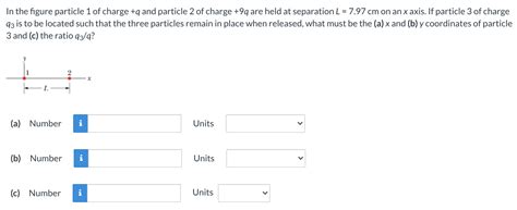 Solved In The Figure Particle 1 Of Charge Q And Particle 2 Chegg Com
