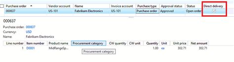 5 Purchase Order Direct Delivery Check Box Dynamics Ax 2012 Ellipse Solutions