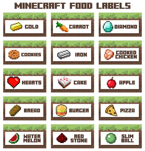 Free Minecraft Food Label Printables Hot Sex Picture
