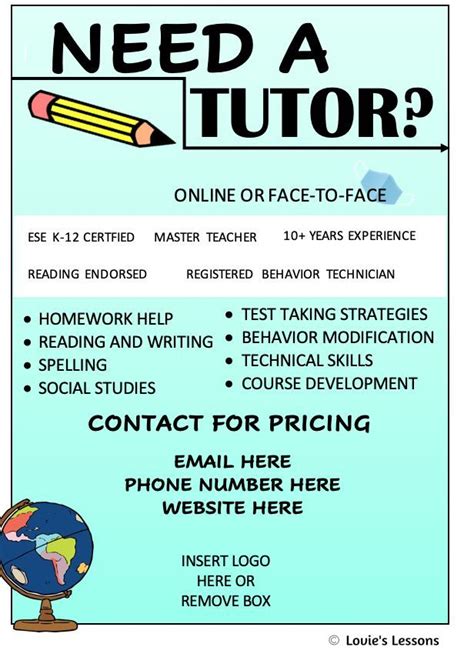 Tutoring Flyer Template Word