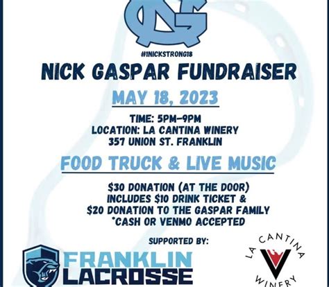 Franklin Matters Fundraiser At La Cantina Winery May 18 For Nick
