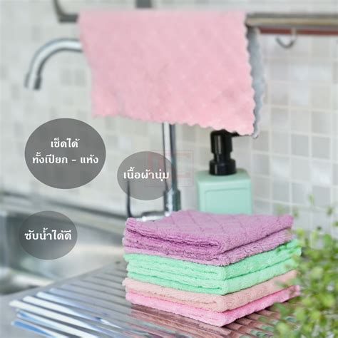 ผ้า ผ้าขนหนู ผ้าเช็ดโต๊ะ ขนาด Xxl 29 29 ซม ผ้าเช็ดทำความสะอาด ผ้าอเนกประสงค์ ผ้าเช็ดจาน ผ้าเช็ด