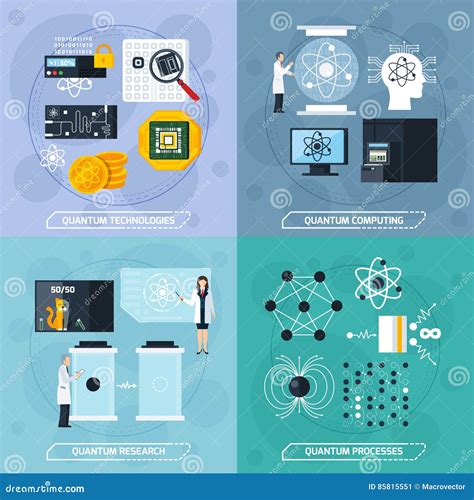 Quantum Bit Concept Representation Visualization Of Qubit Monochrome Clean Background Vector