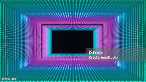 3d 추상적 다각형 구조의 기하학적 풍경 배경 메타 버스 사이버 공간 가상 현실 연단 쇼 제품 제품 장소 컬러 네온 조명 복고풍 공상 과학 스타일 0명에 대한 스톡 사진 및