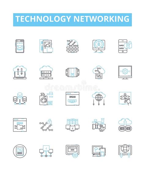 Technology Networking Vector Line Icons Set Networking Technology