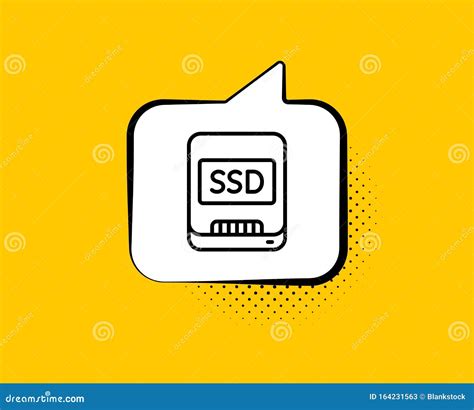 Ssd Line Icon Computer Memory Component Sign Data Storage Vector
